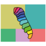 Rainbow, Colorful Caterpillar Art Sticker
