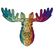 Rainbow Moose Design Sticker
