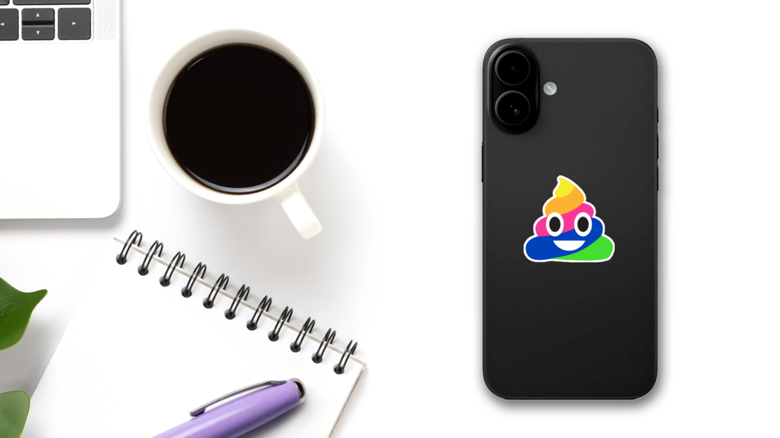 Rainbow Poop Emoji Sticker