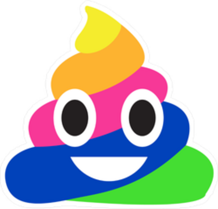 Rainbow Poop Emoji Sticker
