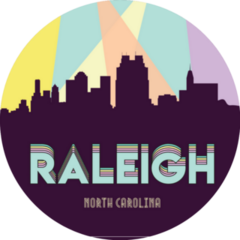 Raleigh North Carolina Usa Skyline Colorful Illustration Sticker