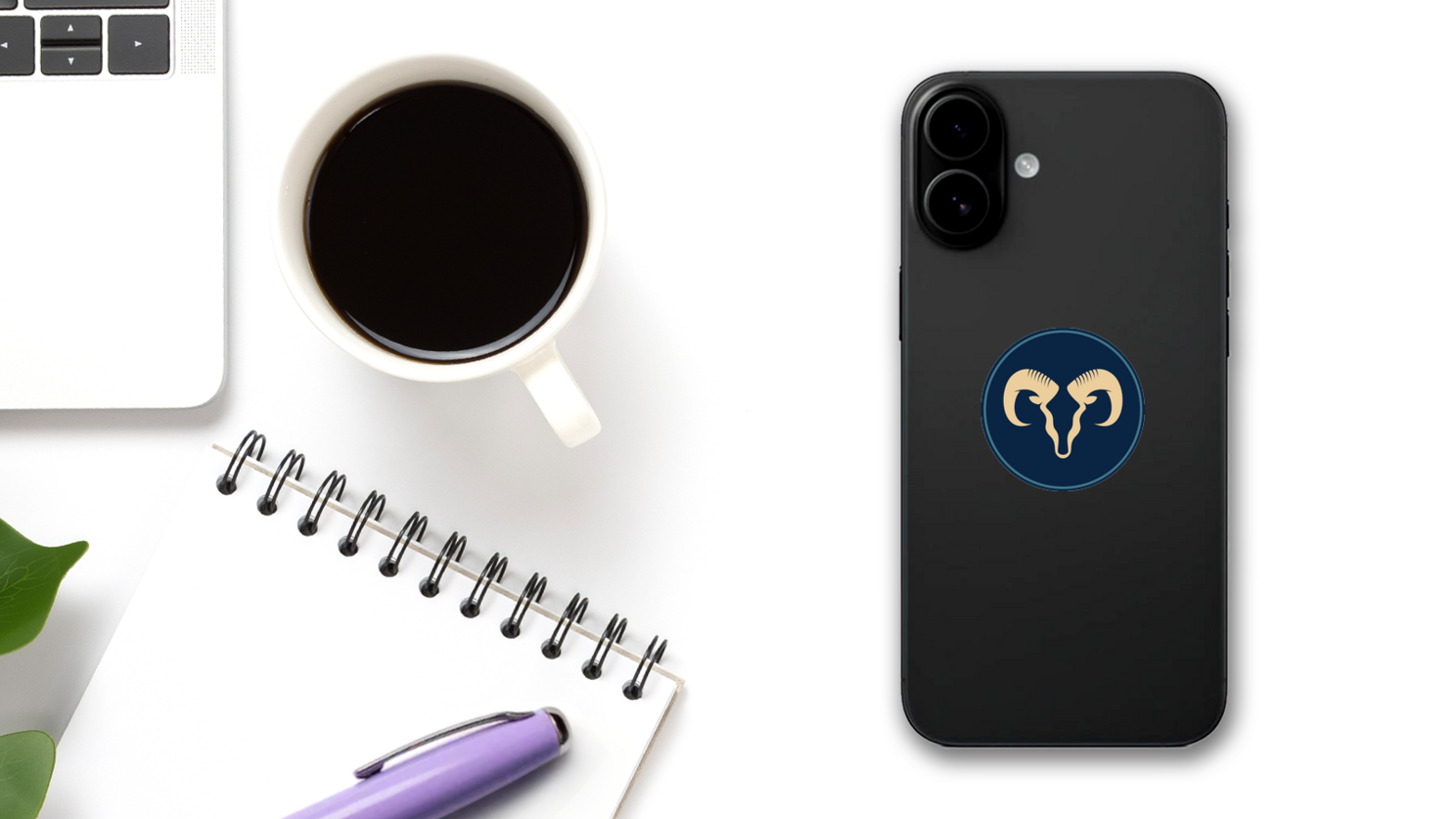 Ram Head Circle Sticker