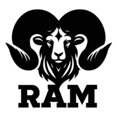 Ram Lettering Logo Sticker
