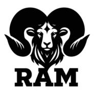 Ram Lettering Logo Sticker