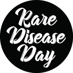 Rare Disease Day Lettering On Black Sticker