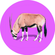 Realistic Antelope On Bright Purple Background Sticker