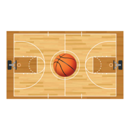 Realistic Basketball Court Sticker