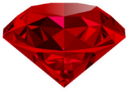 Realistic Red Ruby Isolated On White Background Jeweler Sticker
