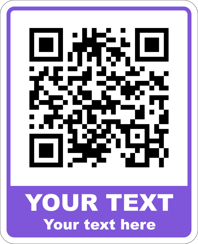 Rounded Rectangle QR Code Decal Template | Car Stickers