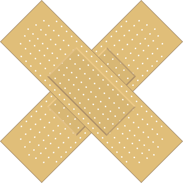 Rectangular Crossed Band Aid Bandage Sticker - 50+ Color Options!