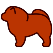 Red Chow Chow Icon Sticker