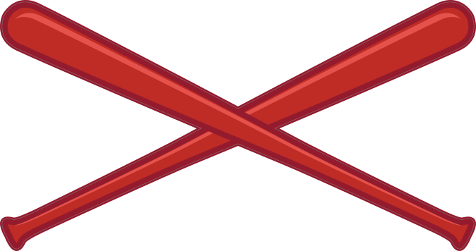 Red Crossed Baseball or Softball Bats Sticker