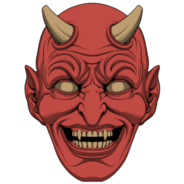Red Devil Head Scary Sticker