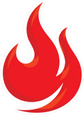 Red Flame Logo Sticker
