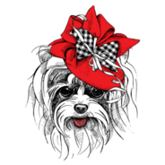 Red Hat Yorkie Sticker