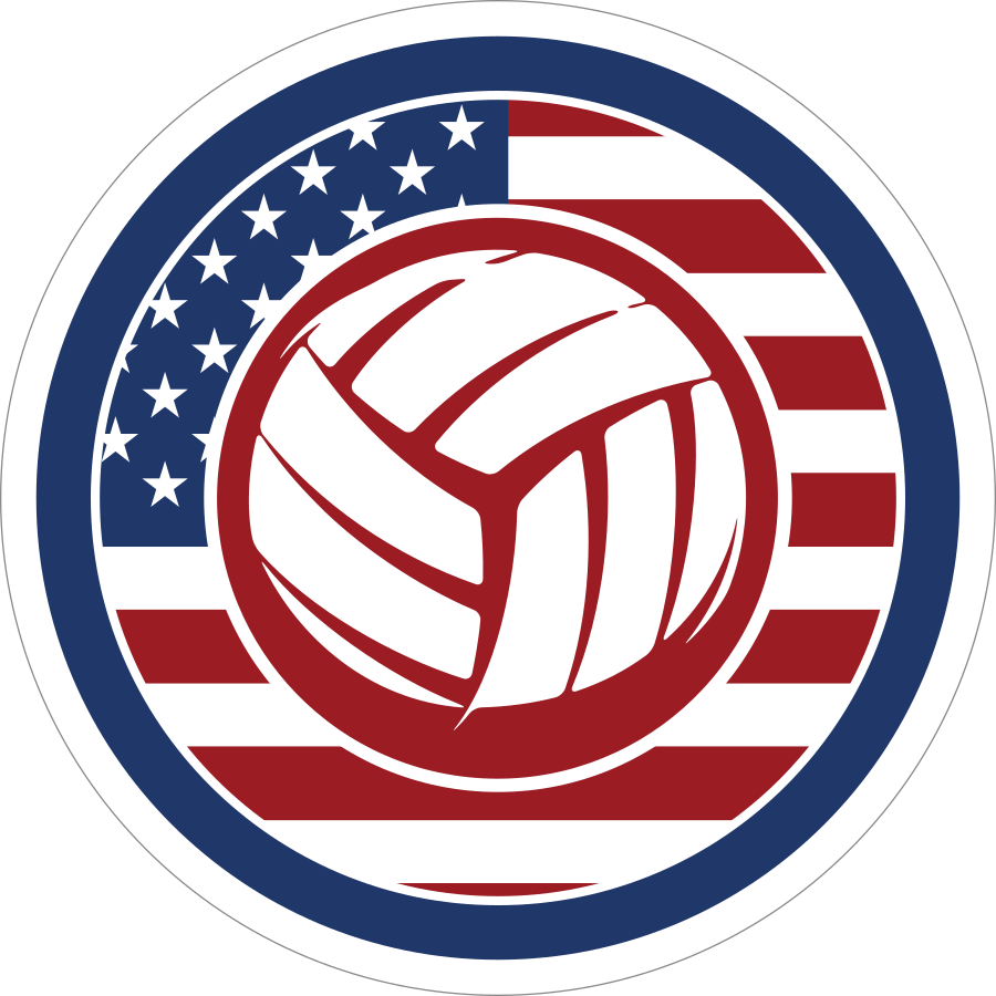 Vibrant, High-Quality Red White and Blue Volleyball Circle Stickers
