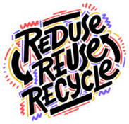 Reduce, Recycle, Reuse, Decorative Text Sticker