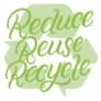 Reduce Reuse Recycle Hand Written Lettering Sticker