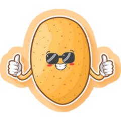 Relaxed Cool Potato Thumbs Up Sticker