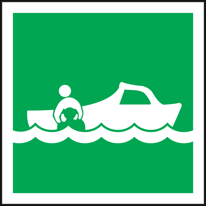 Rescue Boat Icon Sign Sticker