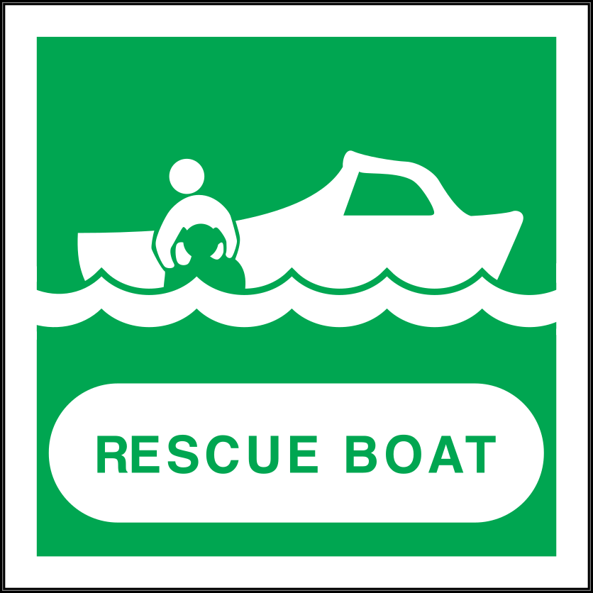 Rescue Boat Sign Sticker Shipped Fast & Free!