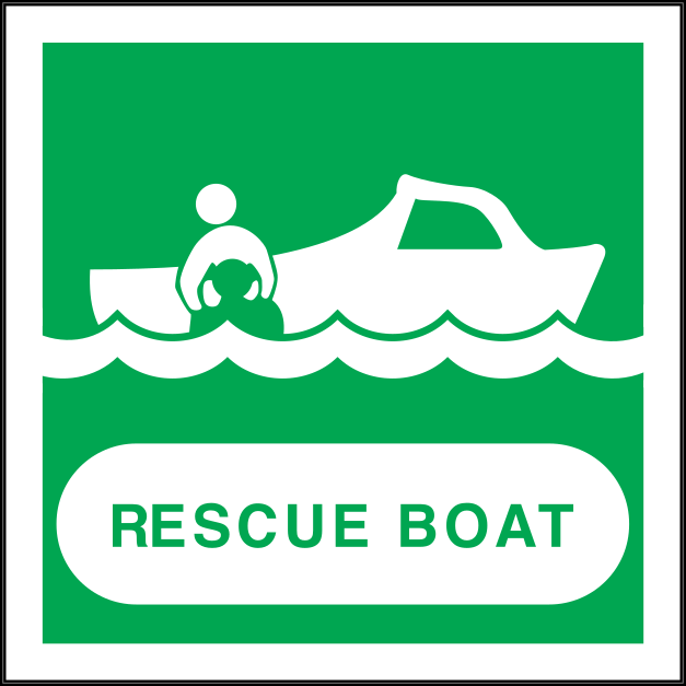 Rescue Boat Sign Sticker Shipped Fast & Free!
