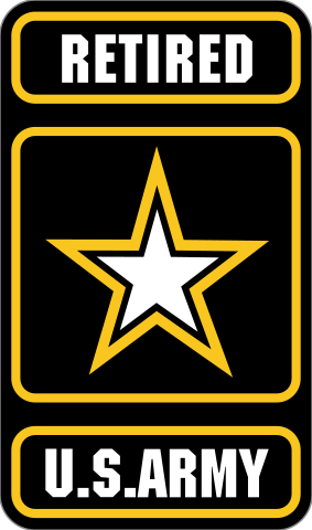 Retired U.S. Army Logo Sticker - 50+ Color Options!
