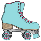 Retro Doodle Rollerblade Sticker