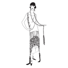Retro Fashion Party Girl 20's Sticker