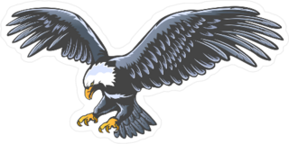 Retro Flying Blue Eagle Sticker