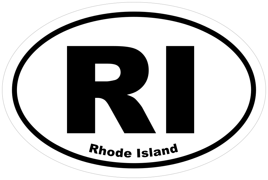 Vibrant, High-Quality Rhode Island Ri Oval Stickers