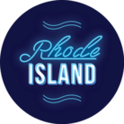 Rhode Island Vintage Neon Light Letters Sticker