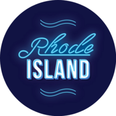 Rhode Island Vintage Neon Light Letters Sticker