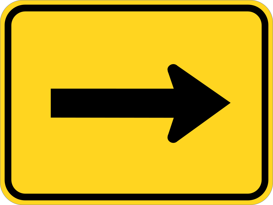 Vibrant, High-Quality Right Arrow Warning Stickers