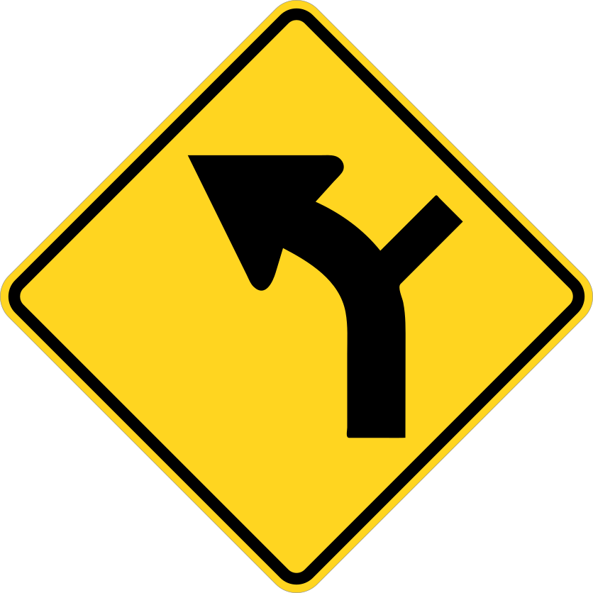 Road Curves Left With Right Turn Sticker Shipped Fast & Free!