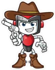 Robot Cowboy Sticker