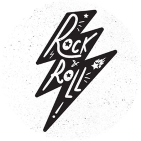 Rock And Roll Lettering Lightning Bolt Music Sticker
