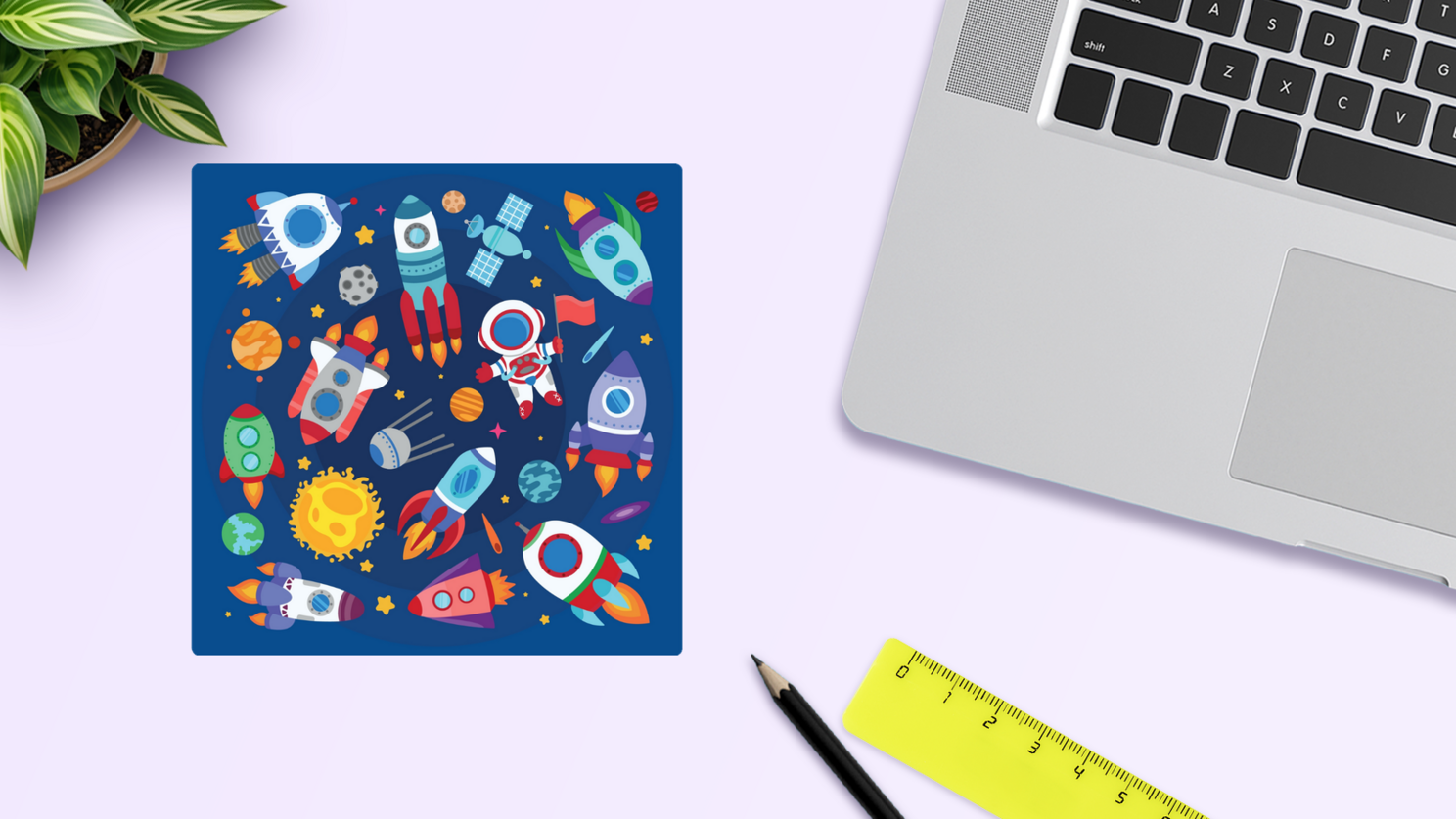 Rocket Outer Space Sticker Sheet
