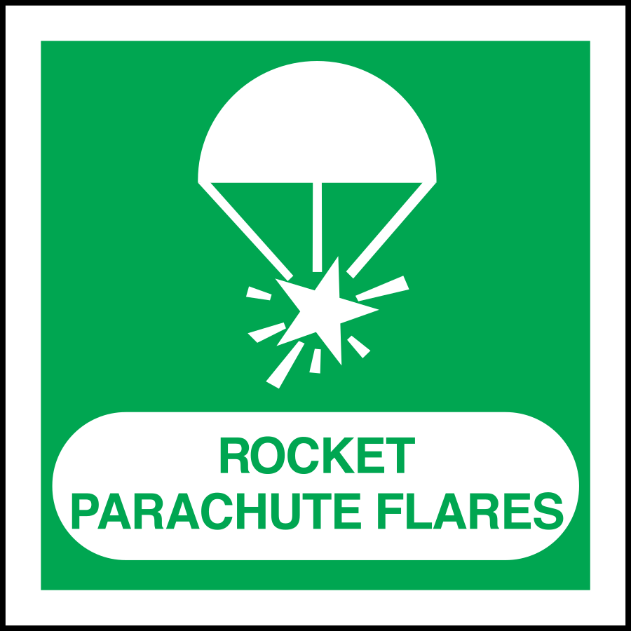Vibrant, High-Quality Rocket Parachute Flares Sign Stickers