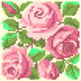 Rose Cross Stitch Sticker