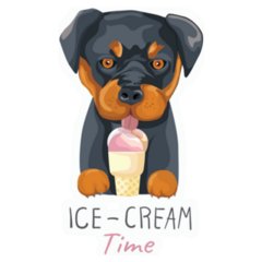Rottweiler Ice Cream Sticker