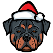 Rottweiler Santa Hat Sticker