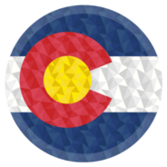 Round Badge Colorado USA Sticker