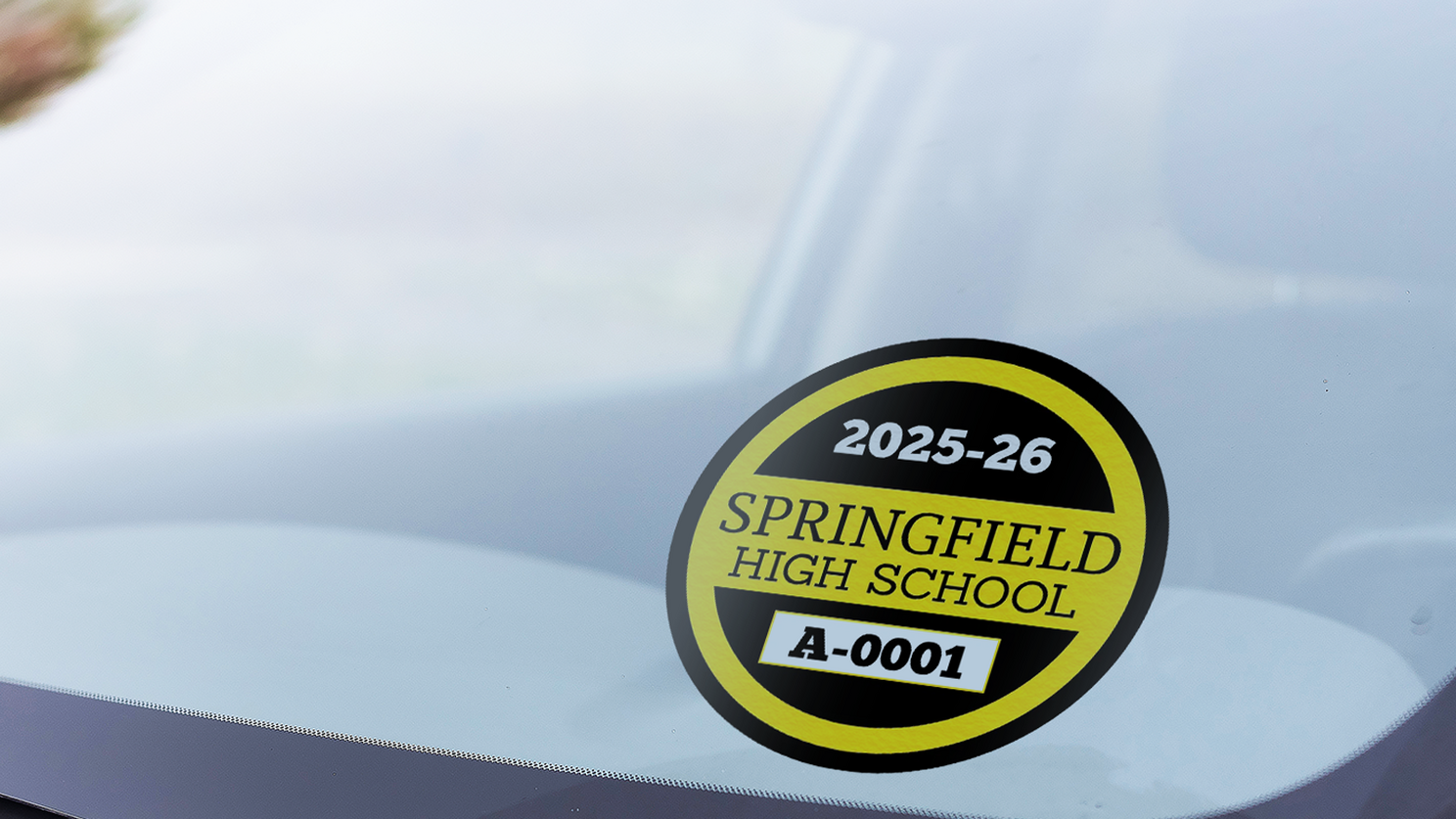 Customizable Round Parking Sticker for Schools & Universities