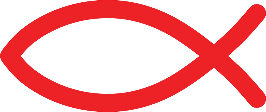 Rounded Ichthus Fish Transfer Sticker - 50+ Colors!