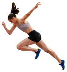 Running Woman Sprinter Polygonal Style Sticker