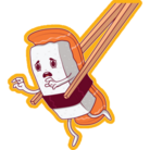 Sad Sushi Character Sticker