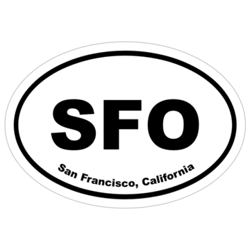 San Francisco, California Oval Stickers