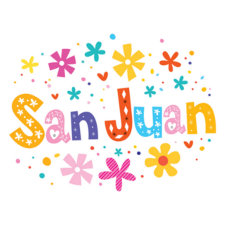 San Juan Lettering Decorative Floral Design Sticker