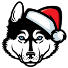 Santa Husky Sticker